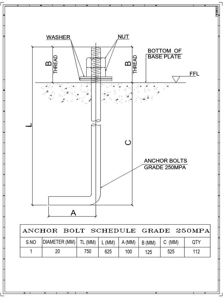 Anchor Bolt DWG and Qty | PDF