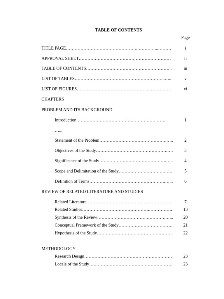 Table of Contents For Ict Templates | PDF