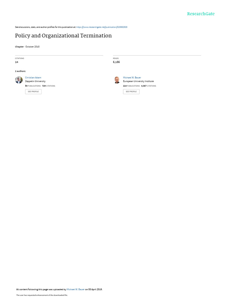Adam - Policy and Organizational Termination | PDF | Policy | Statistics
