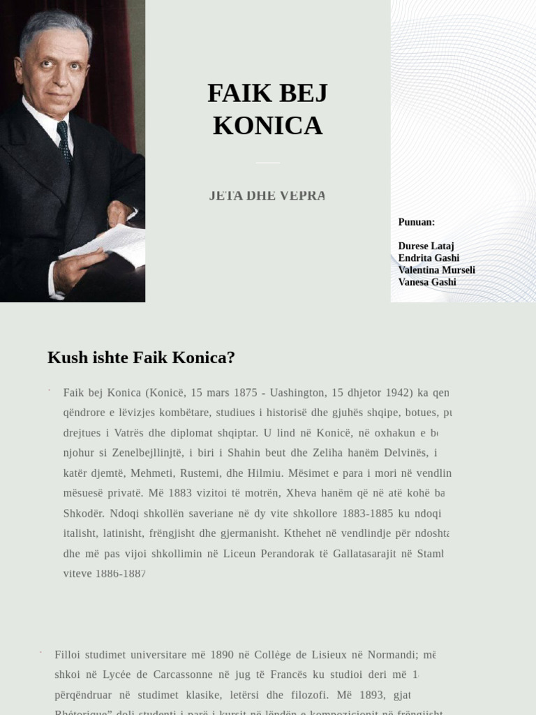 Faik Bej Konica | PDF