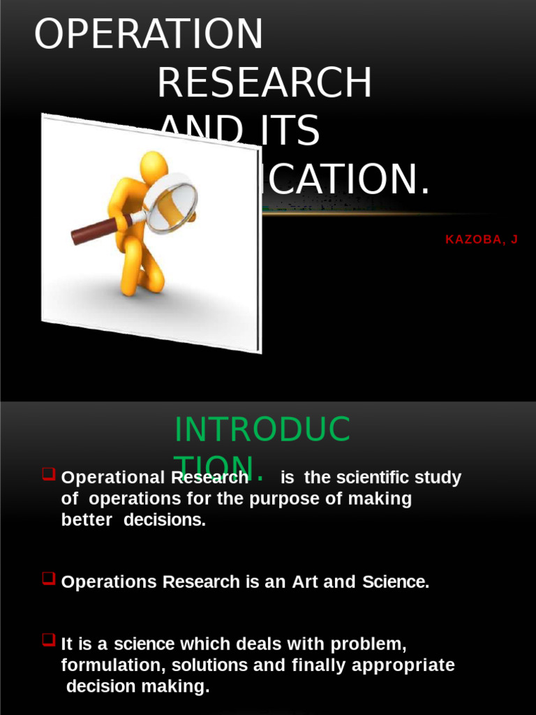 2. OPERATION RESEARCH AND ITS | PDF | Operations Research | Decision Making