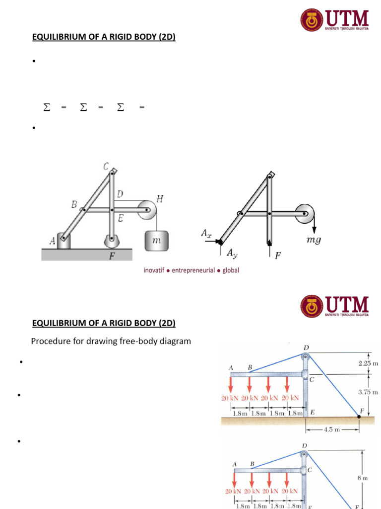 2D Rigid Body Equilibrium Guide | PDF | Force | Applied And ...