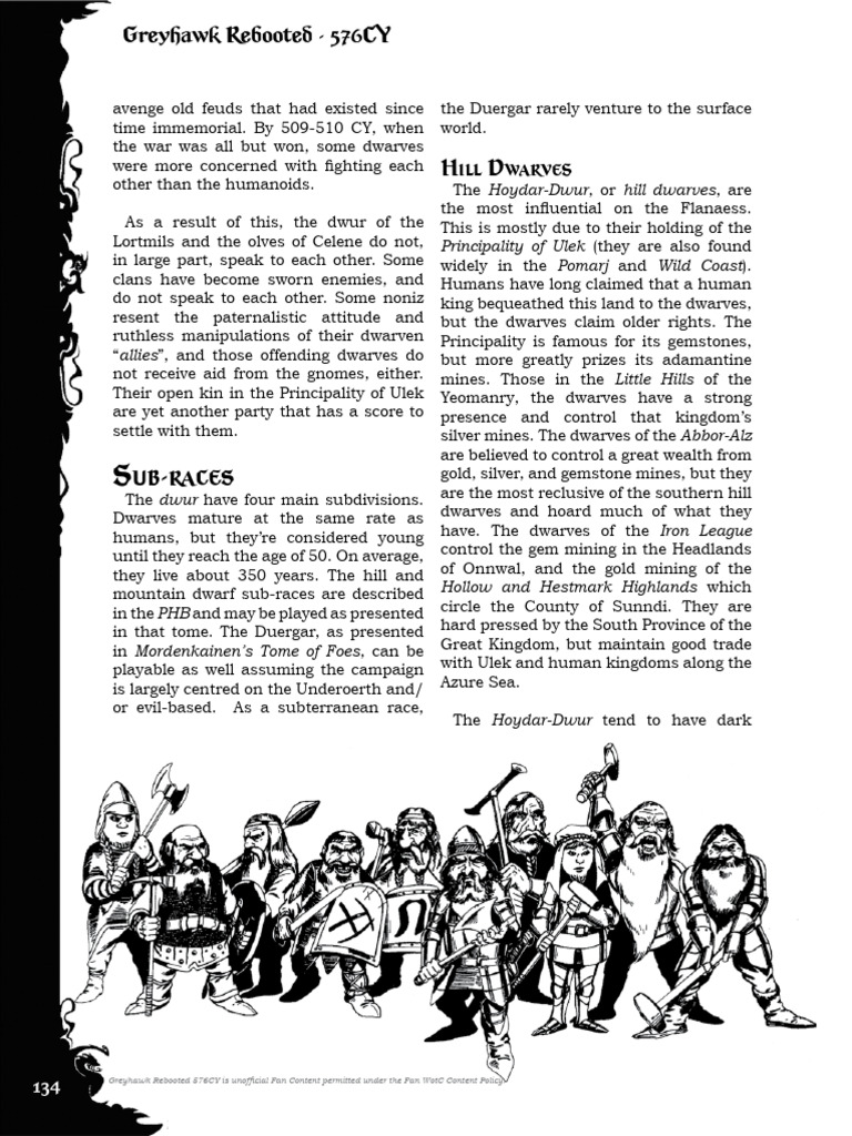 Greyhawk Dwarves and Sub-races | PDF | Dwarf (Dungeons & Dragons ...