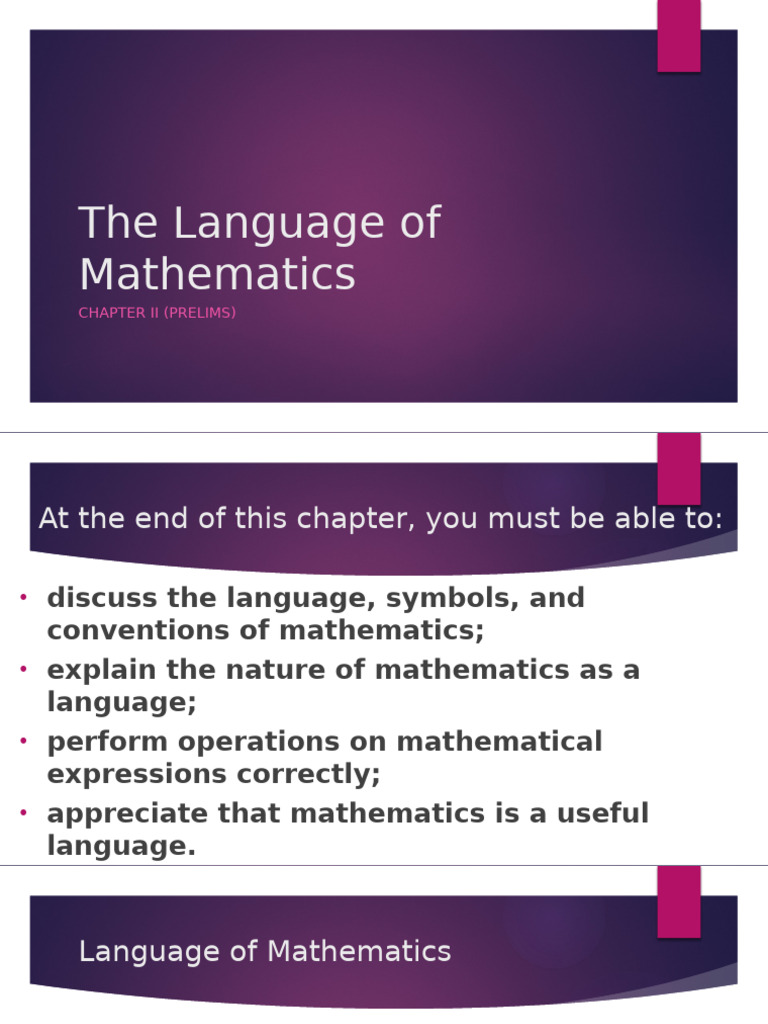 Chapter 2 The Language of Mathematics | PDF | Mathematics ...