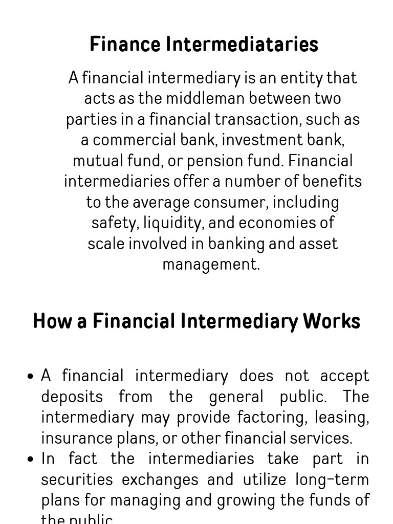 Understanding Financial Intermediaries | PDF