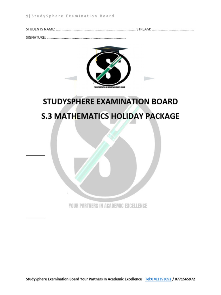 S.3 MTC Holiday Package | PDF
