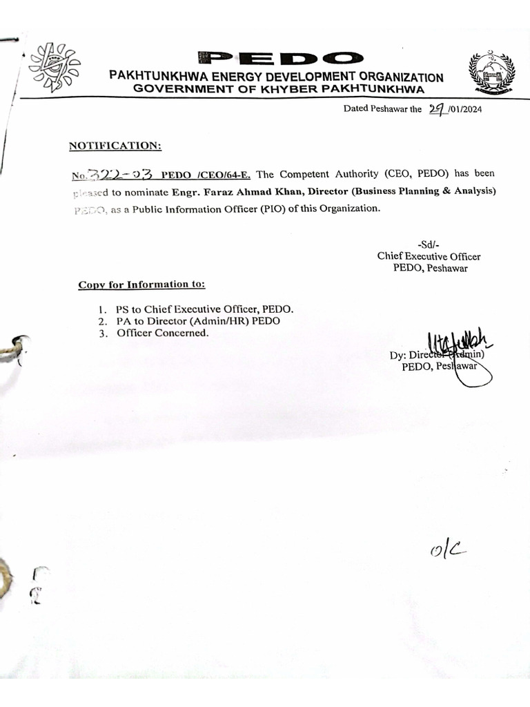 Seniority List of All PEDO Employees - 2023 | PDF