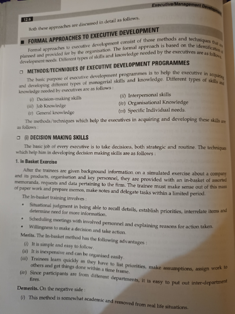 Ch-12 Methods of Executive Development (HRM) | PDF