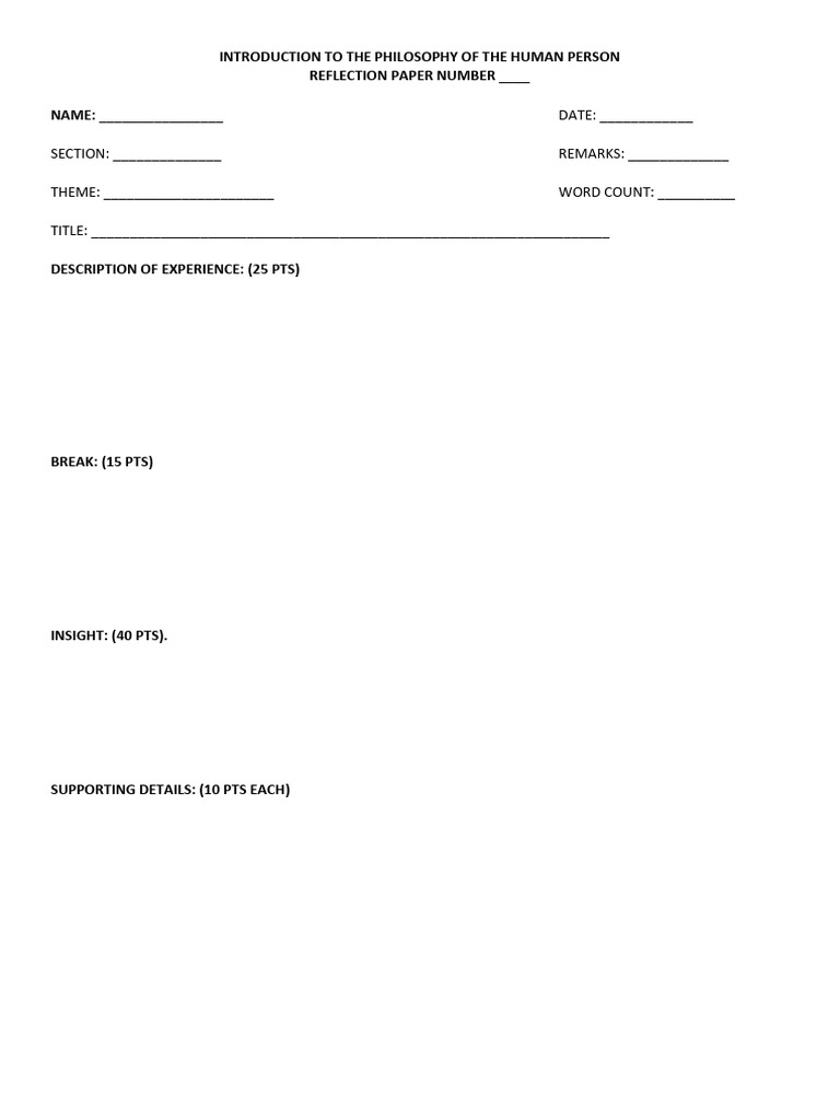 Reflection Paper Template | PDF