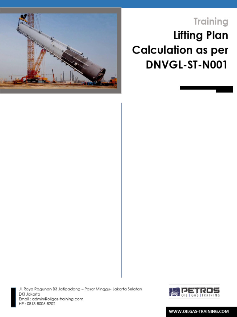 DNVGL-ST-N001 Lifting Plan Training | PDF | Civil Engineering ...