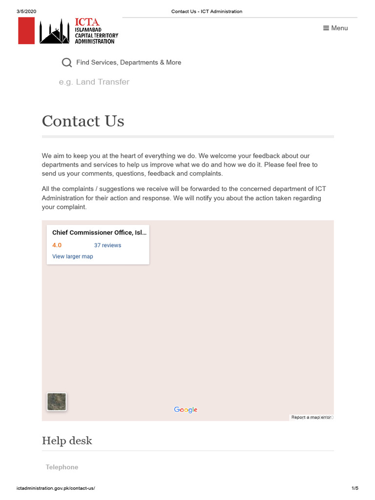 Contact Us - ICT Administration - 2020 | PDF