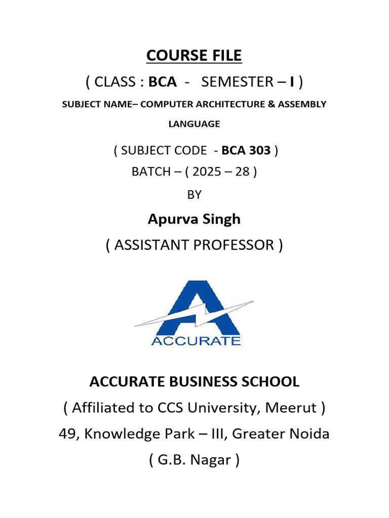 Course File Caal Front Page | PDF