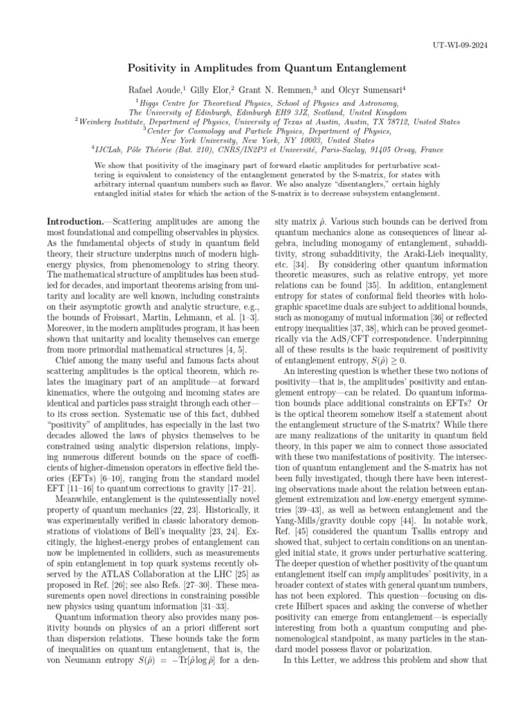 Entanglement 2 | PDF | Quantum Entanglement | Physics