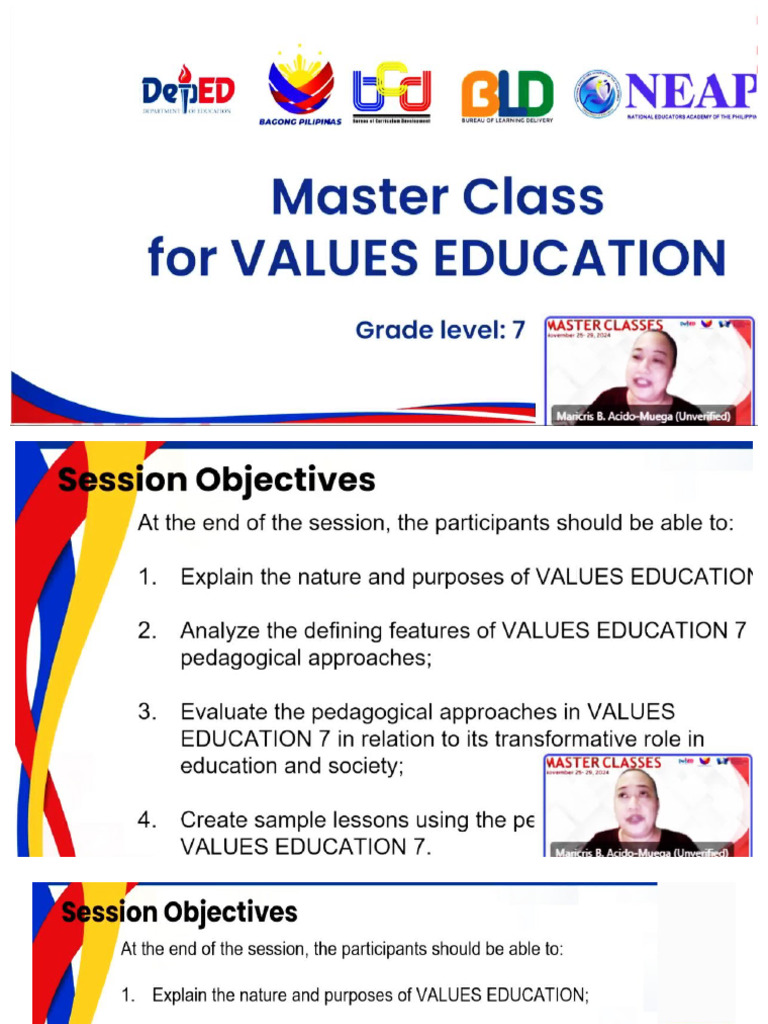 DAY 1 G7 Values Education Session 1-11-25 2024 | PDF