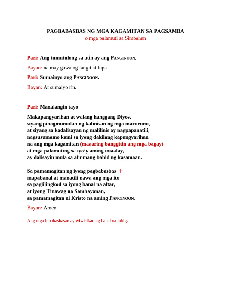 Pagbabasbas NG Mga Sacred Vessels | PDF