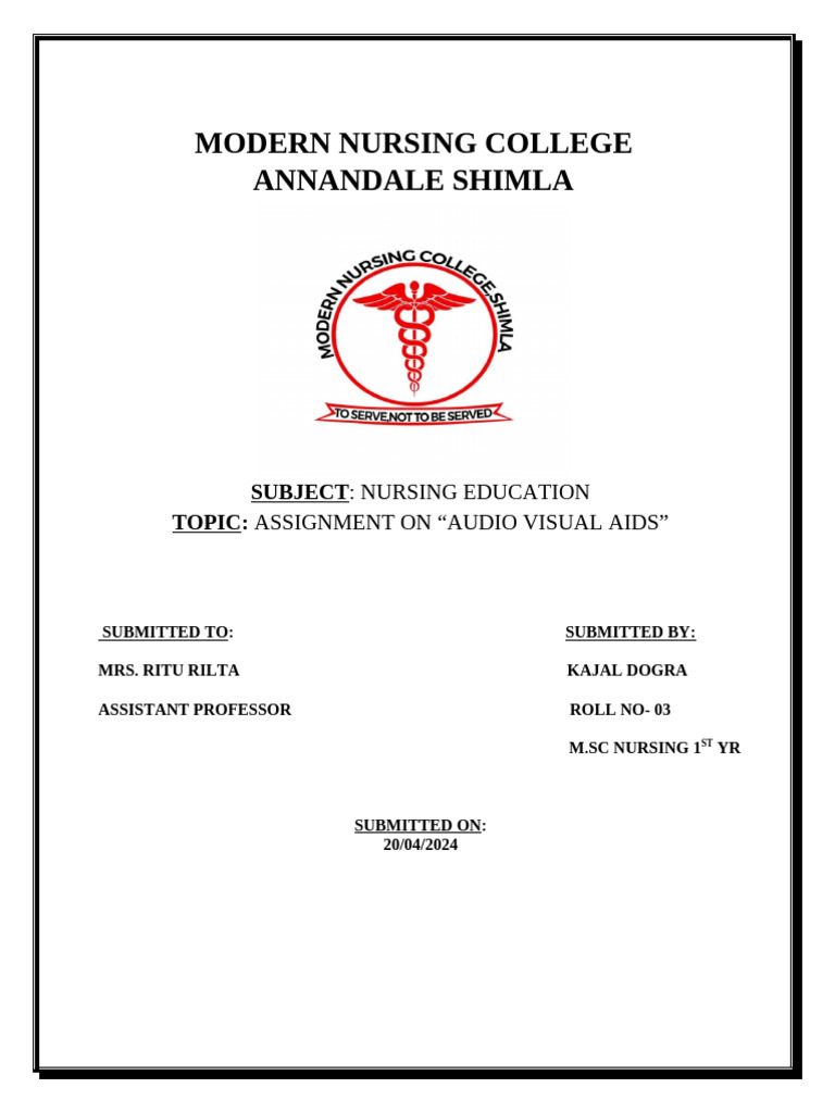 Audio Visual Aids in Nursing Education | PDF | Cartoon | Pie Chart