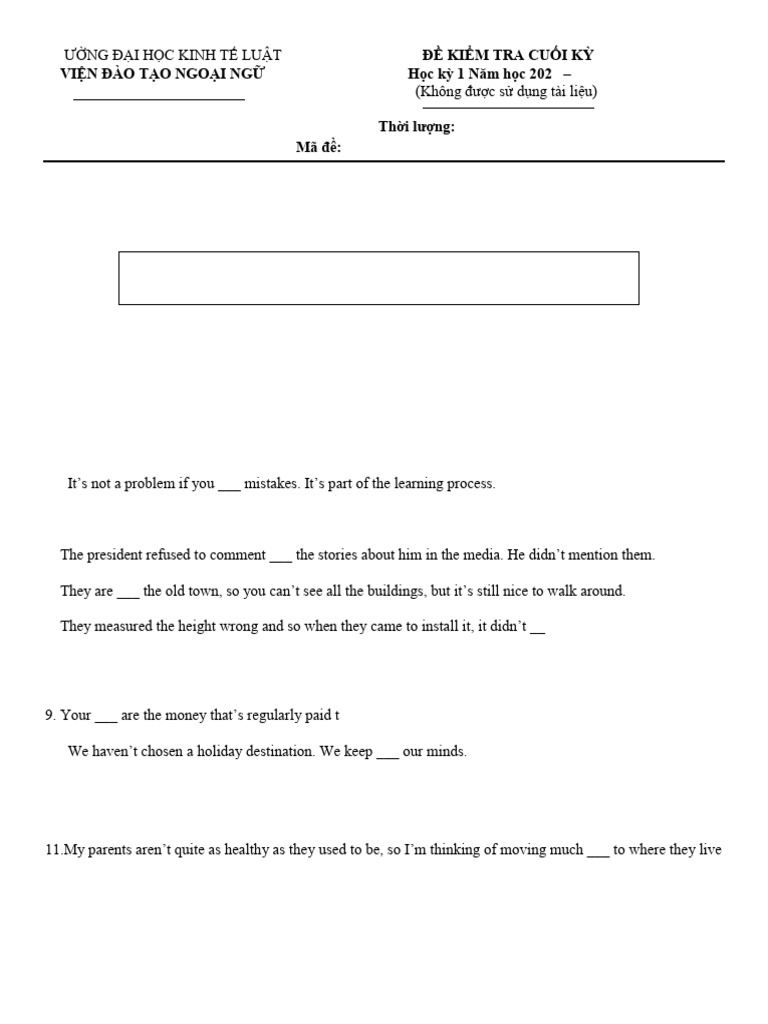 De Thi Cuoi Ky Sample Ta3 | PDF | Thailand