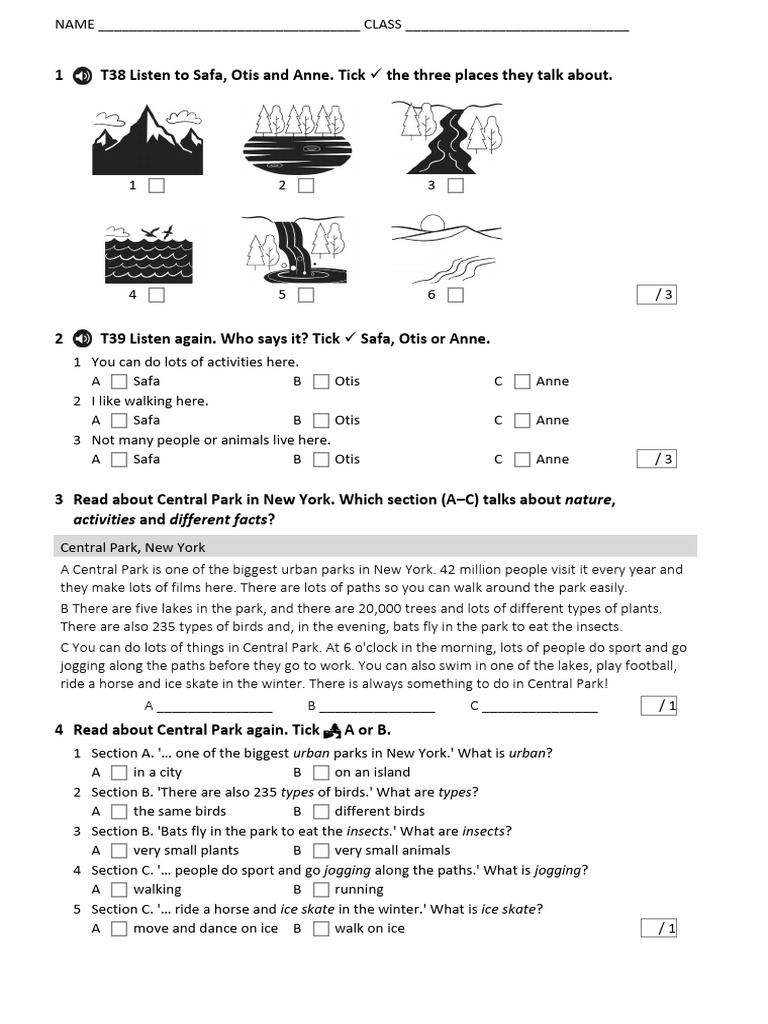 Unit 2 test | PDF | Parks