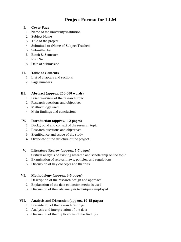 Project Format for LLM | PDF | Methodology | Data Project Format for LLM | PDF | Methodology | Data