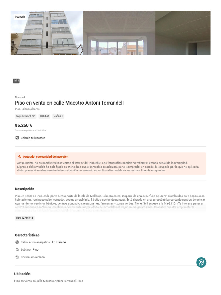 Vivienda en venta en calle Maestro Antoni Torrandell 07300, Islas ...