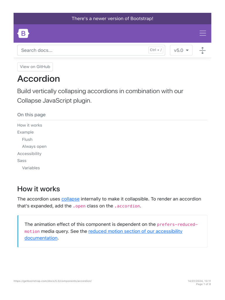 Accordion Bootstrap v50 | PDF | Bootstrap (Front End Framework) | Hypertext
