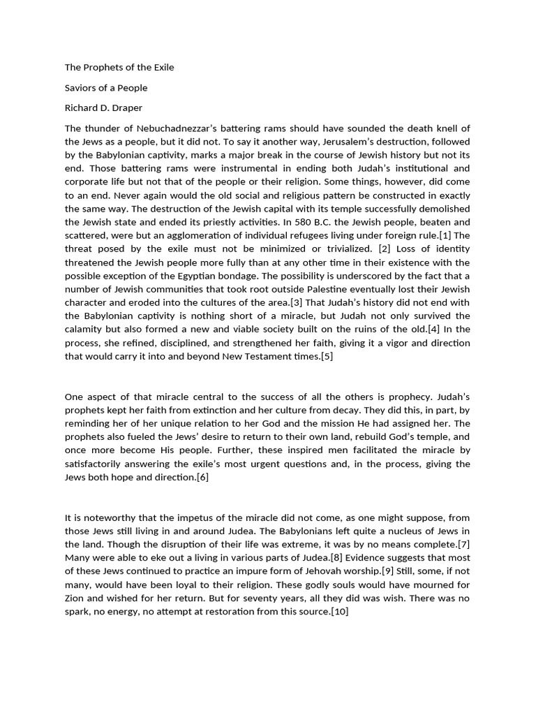 The Prophets of The Exile | PDF | Daniel (Biblical Figure) | Babylonian ...