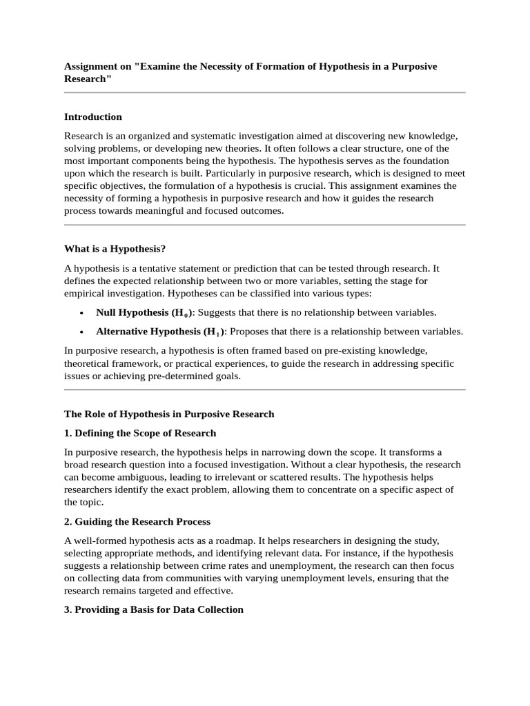 3 NecessityofHypothesis RM AI | PDF | Hypothesis | Theory