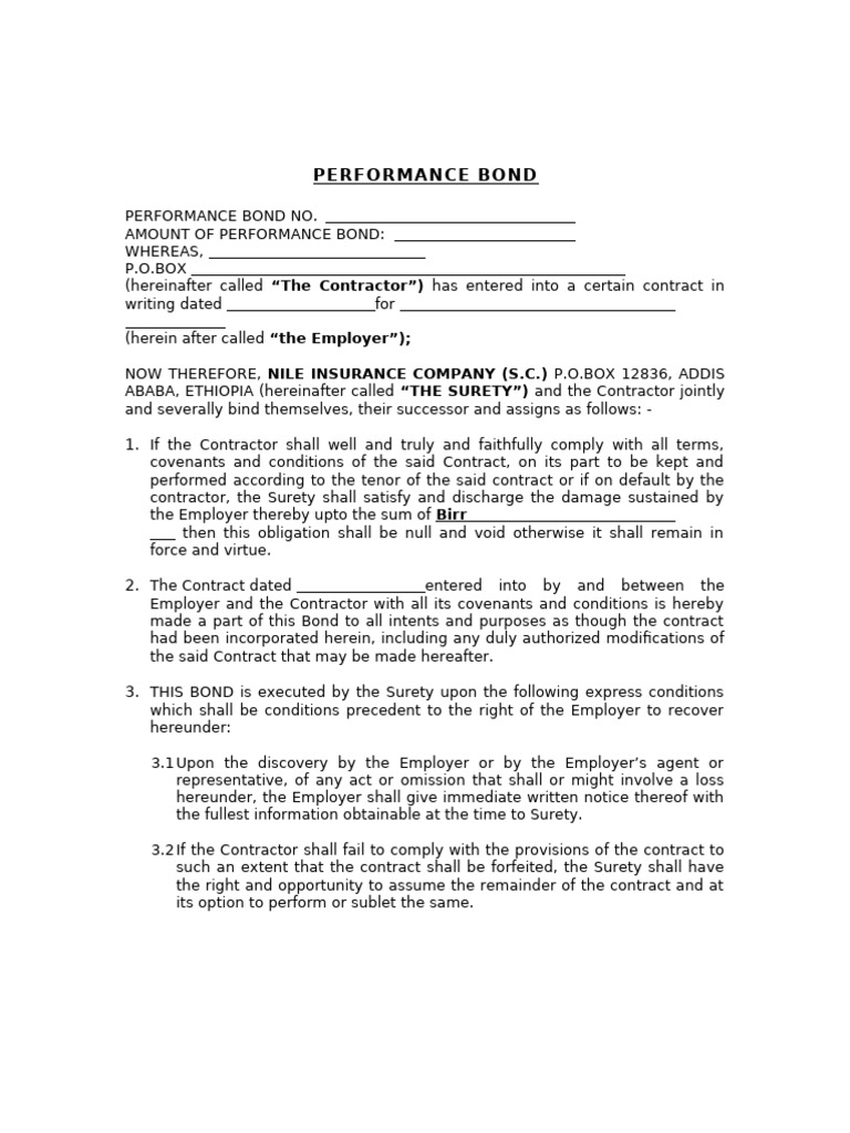 Perfrmance Bond | PDF | Surety | Arbitral Tribunal