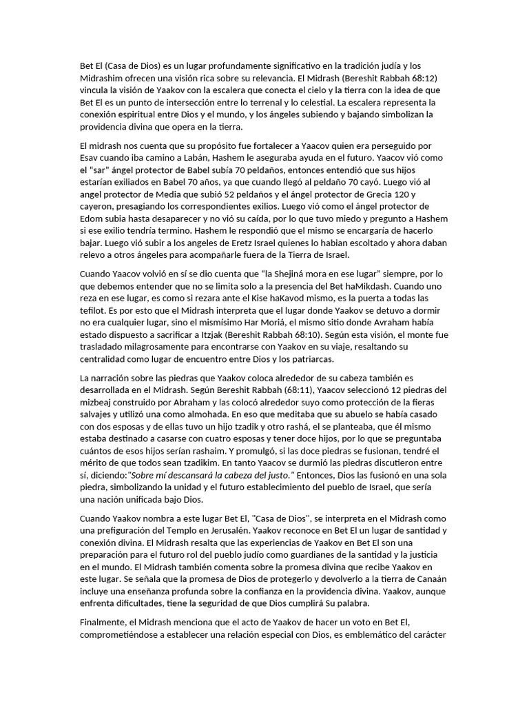 parasha #7 Vayetze - Betel - 5785 | PDF | Creencia religiosa y doctrina