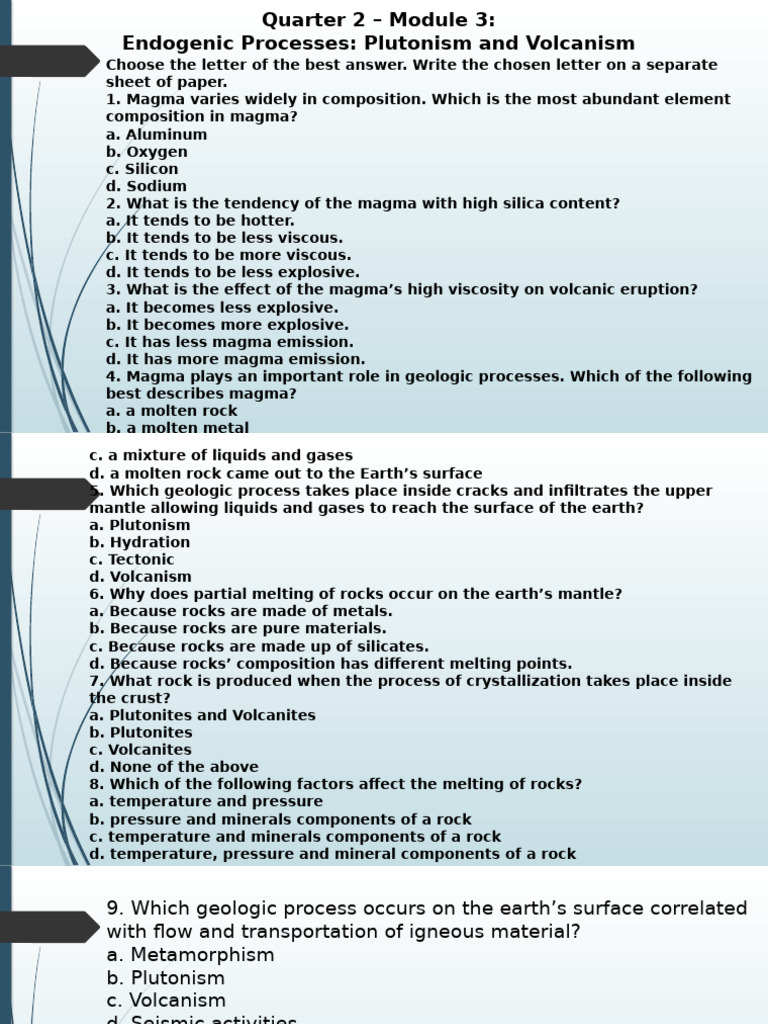 Presentation Earth Science Pdf Magma Rock Geology