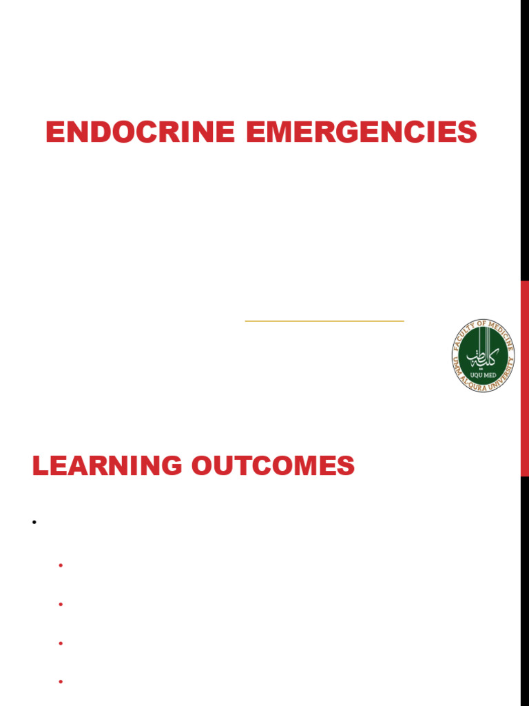 Endocrine Emergency 2024 | PDF | Hypoglycemia | Adrenal Gland