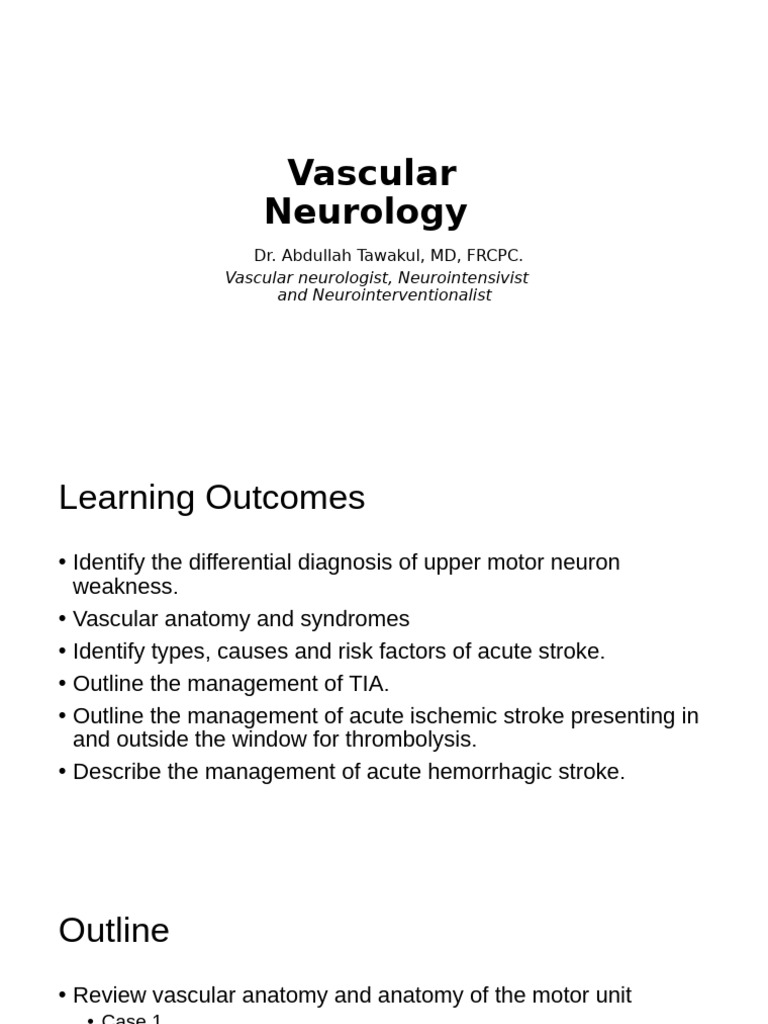 Vascular Neurology Pdf Stroke Ischemia