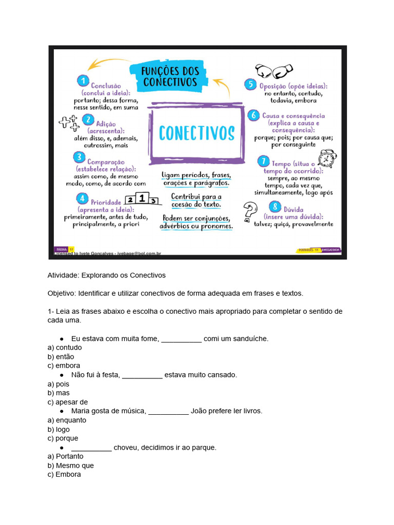 Conectivos - Atividade - Redação - 11-10-24 | PDF