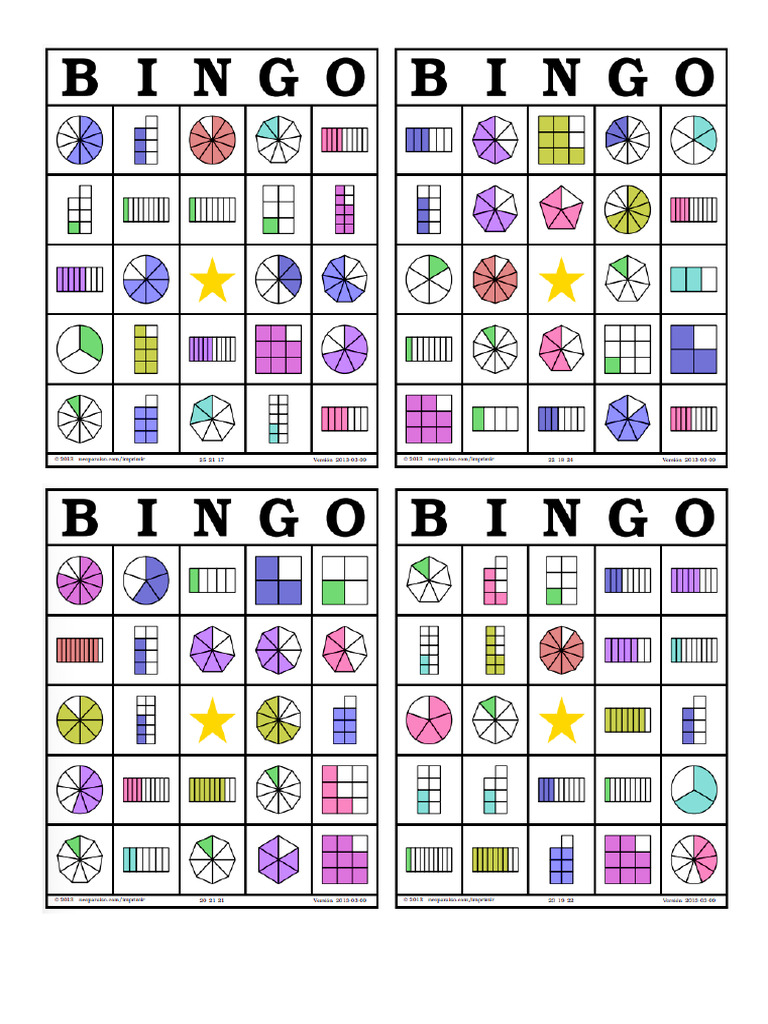 Bingo de Fracciones | PDF