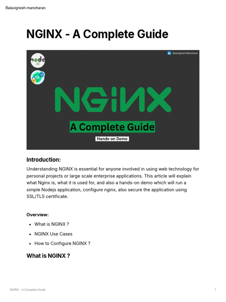 NGINX - A Complete Guide | PDF | Networking | Internet & Web