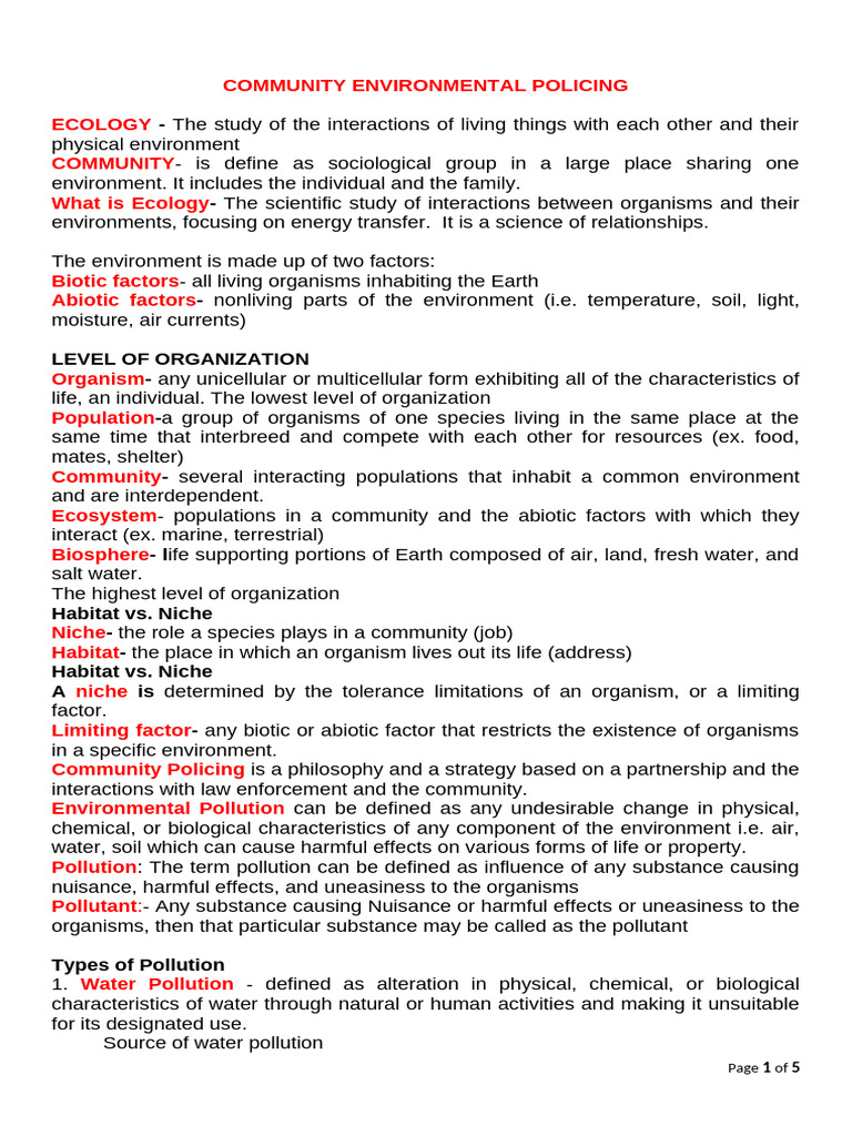 Community Environmental Policy | PDF | Pollution | Natural Environment