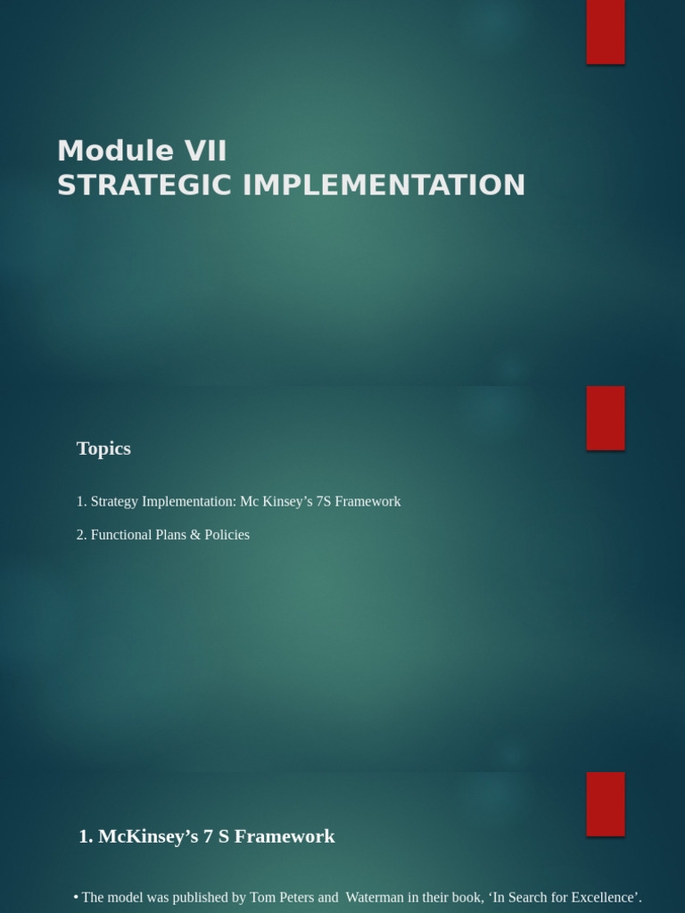 Module VII Strategic Implementation | PDF | Strategic Management ...
