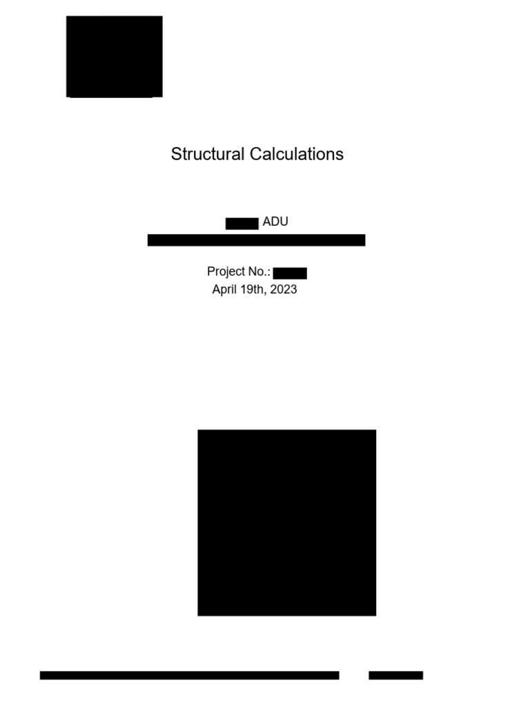 Sample Structural Calculation for ADU | PDF | Framing (Construction) | Building Technology