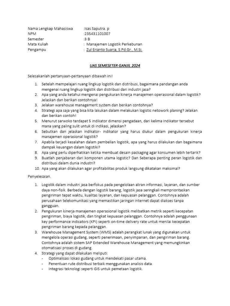 Jawaban Uas Isas Saputra. P | PDF