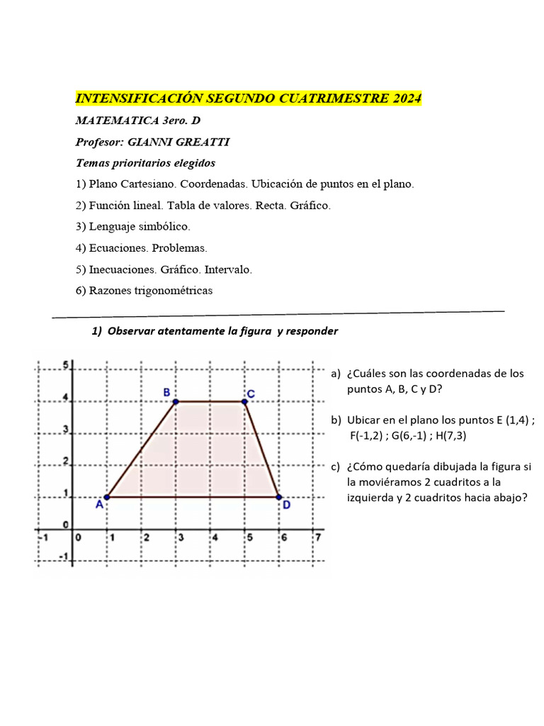 INTENSIFICACIÓN 2do. CUATRI ESN16 2024 | PDF