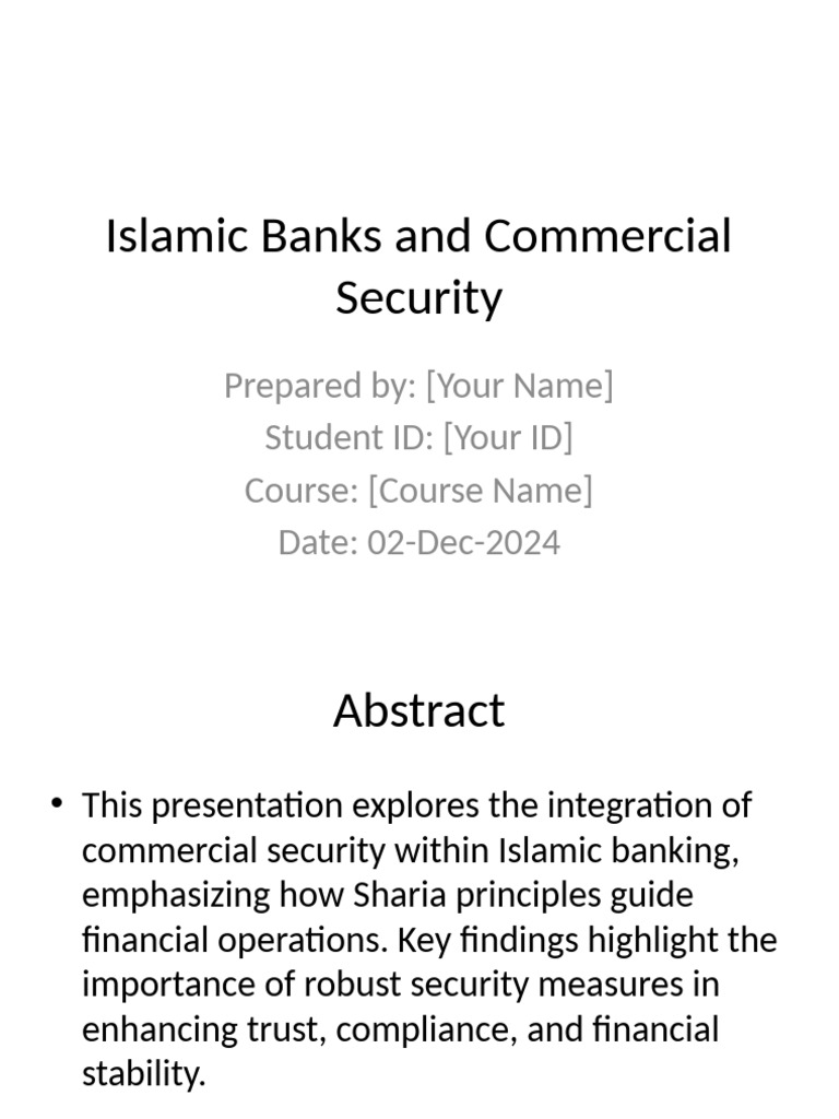 Islamic Banking and Commercial Security | PDF | Islamic Banking And ...