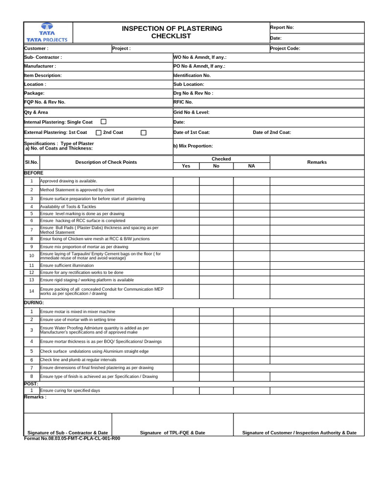 Inspection of Plastering | PDF | Mortar (Masonry) | Building Materials