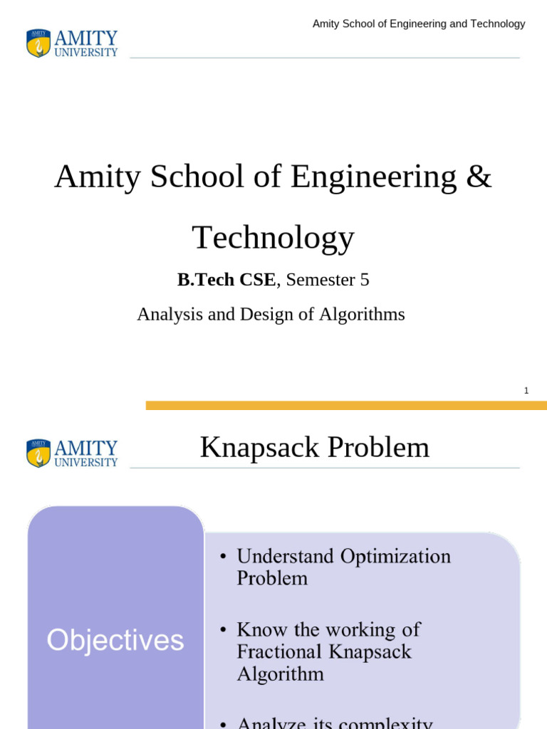 MODULE 2B Knapsack Greedy Method | PDF | Mathematical Analysis | Computer Science