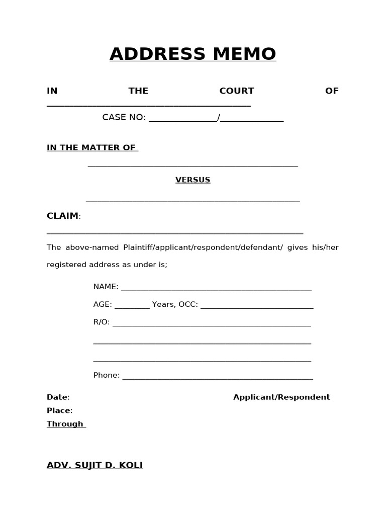 Memo of Address Format | PDF