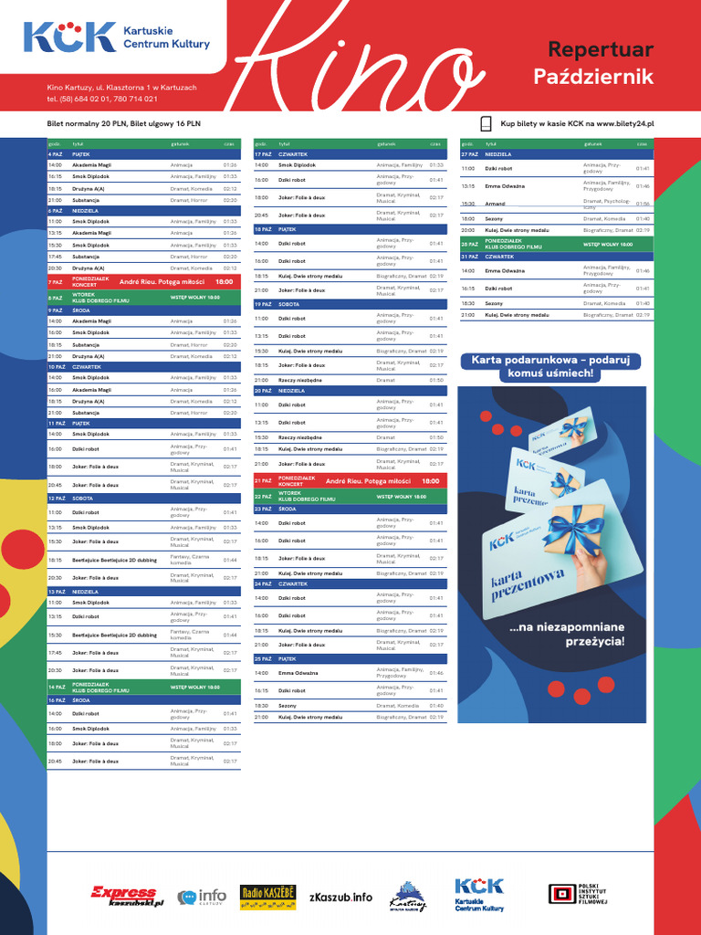 Repertuar KCK Pazdziernik S | PDF