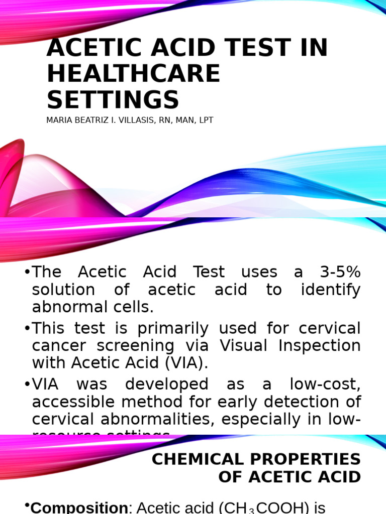 Acetic Acid Test in Healthcare Settings | PDF | Cervical Cancer ...