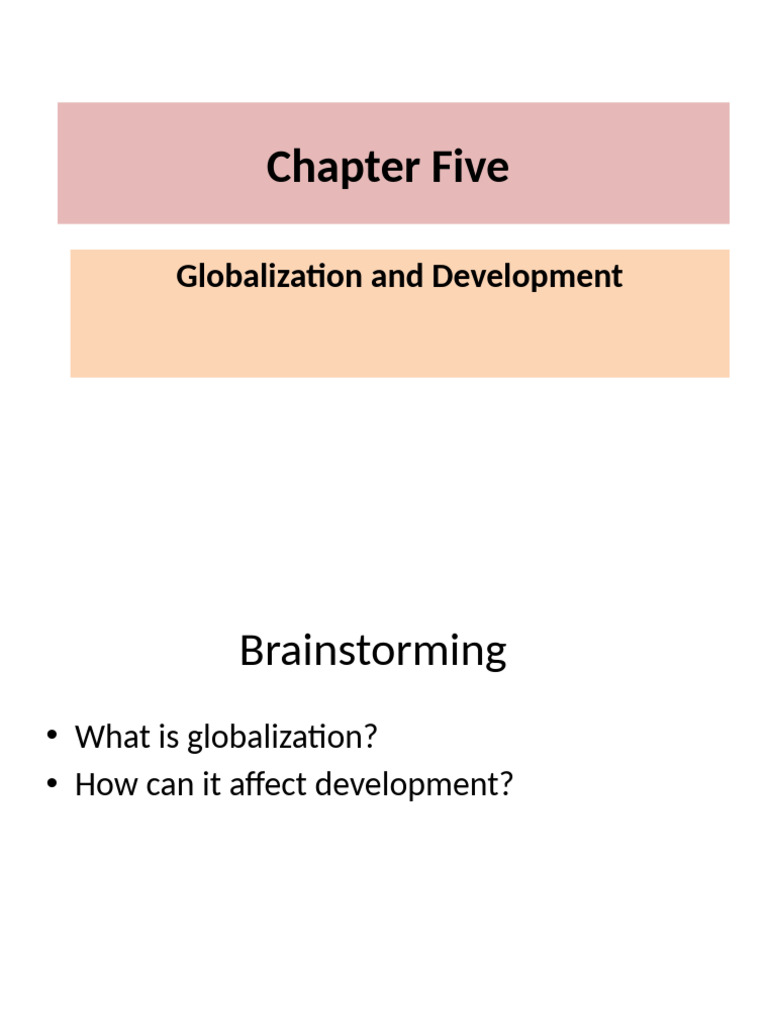 Development Chapter Five | PDF | Sustainability | Globalization