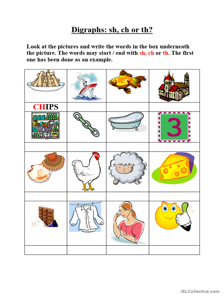 Digraphs, SH, CH, TH 4 | PDF