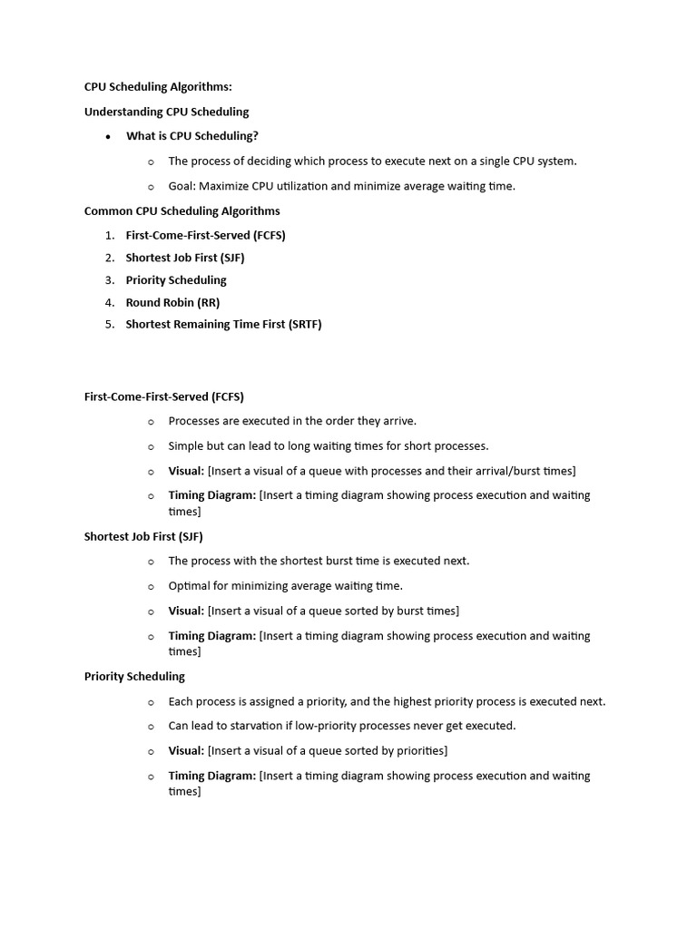 Cpu Scheduling Algorithms Pdf Scheduling Computing Concurrency