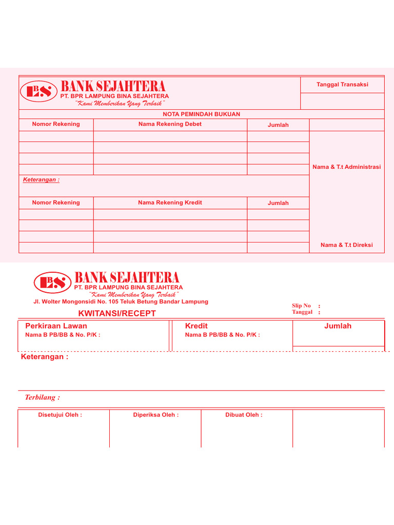 Print Contoh Nota Bank Sejahtera | PDF